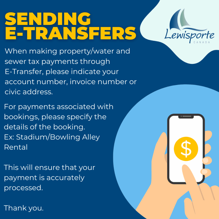 Making Payments via E-Transfer - Lewisporte