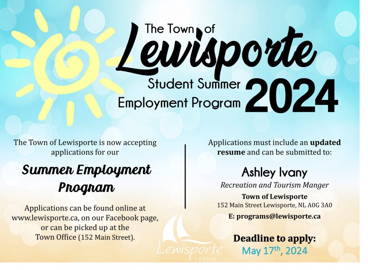 We are hiring for our Student Summer Employment Program 2024 - Lewisporte